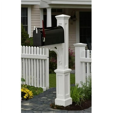 Mayne Newport Plus Single Arm Mail Post - Black, Outside Mounting, 25in ...