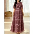 Plus Size Women Elegant Round Neck Ruffle Flare Sleeve Fitted Flowy ...