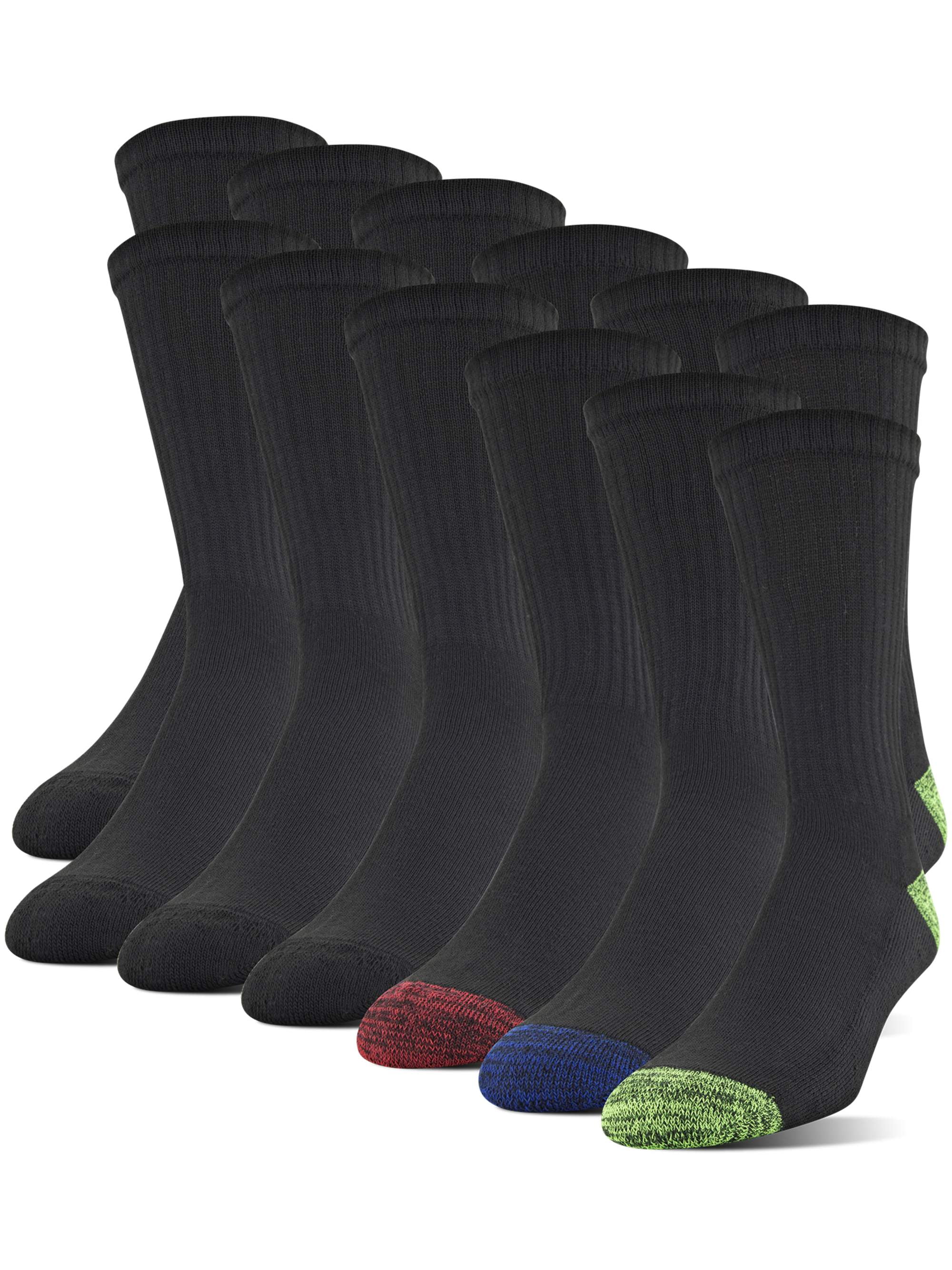 Gildan Adult Men's Half Cushion Terry Foot Bed Crew Casual Socks, OS ...