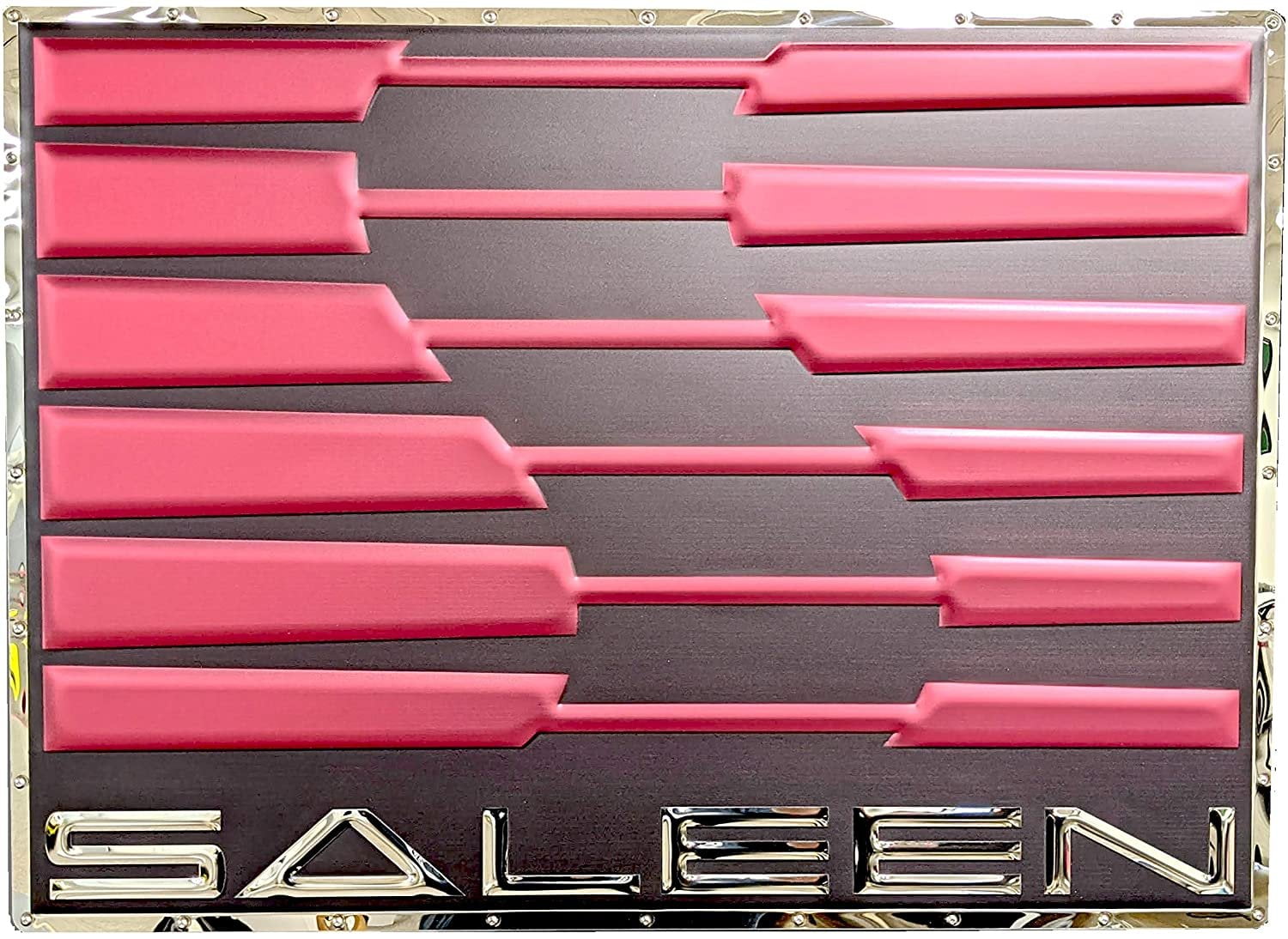 Saleen Logo Elite Stainless Steel Wall Hanging Sign - Red/Black : 23" x ...