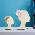 2 Sizes Hair Bun Girl Wooden Head Silhouette Stands Hair Display Craft ...