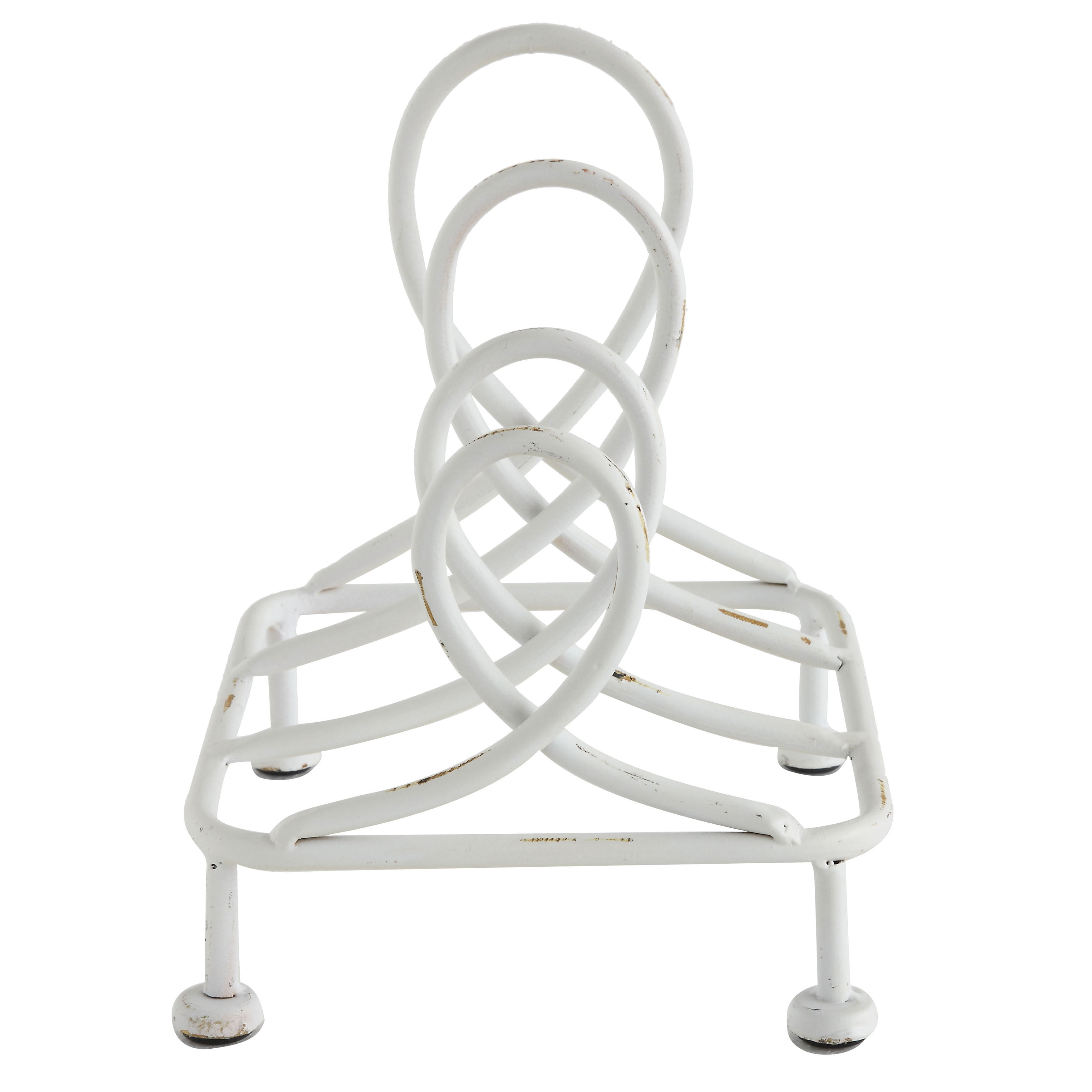 Creative Co-Op Antique White Metal Plate Rack with 3 Sections - Walmart.com
