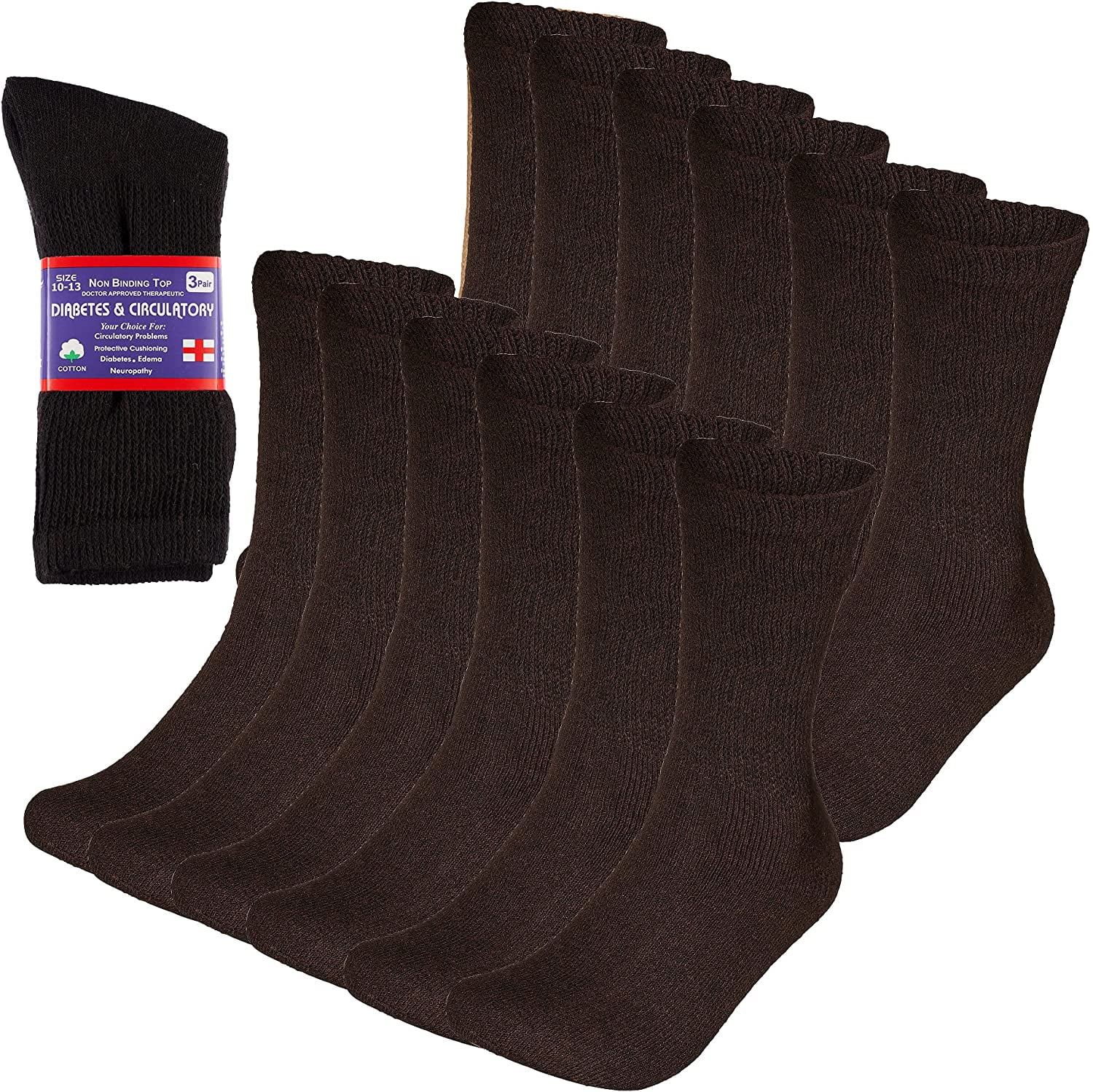 Diabetic Socks Men's & Women Crew Style Physicians Approved Circulatory ...