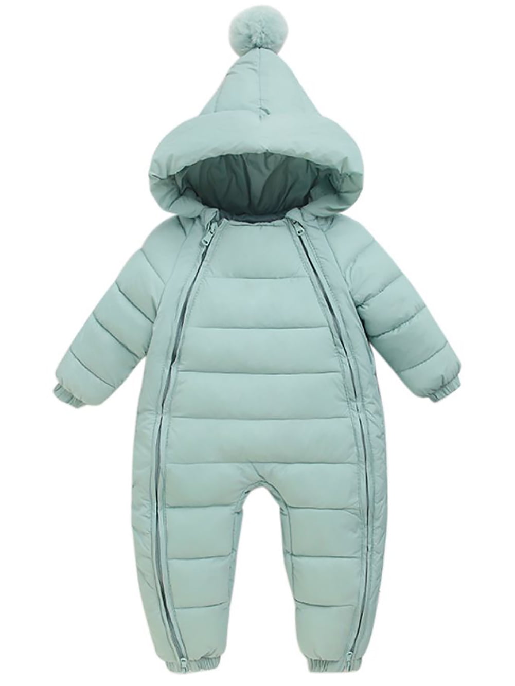 0-24M Newborn Baby Girls Boys Double Zip Warm Snowsuit Jumpsuit Down ...