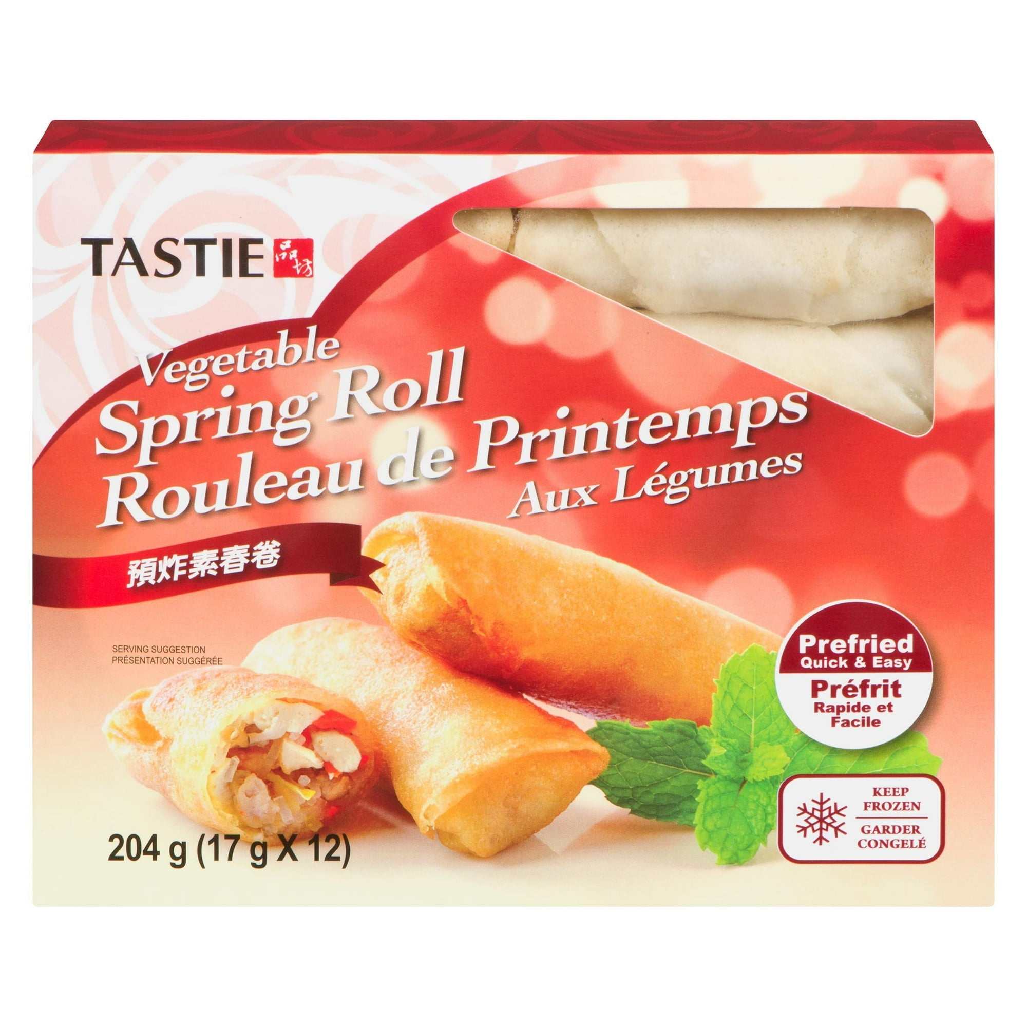 Tastie Vegetable Spring Roll 204 g, Net Wt. 204 g (17 g x 12) - Walmart.ca