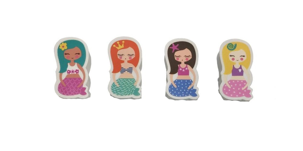 Mermaid Erasers 4-Piece Pack Set - Walmart.com