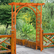 Costway Premium Cedar Arbor Arch: Sturdy Wood Garden Yard Gate Archway ...