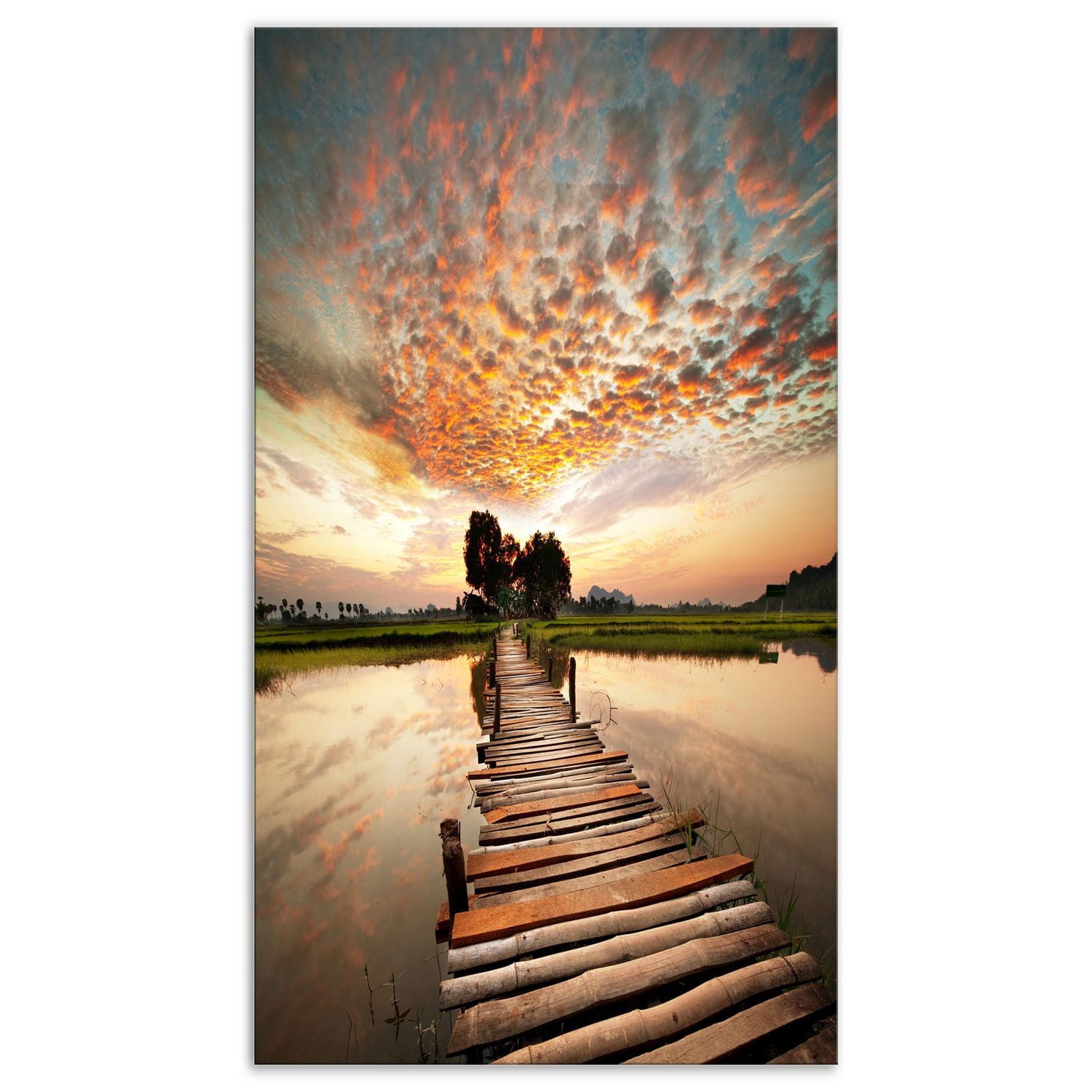 Click here for Designart Makeshift Wooden Pier Over River Canvas... prices