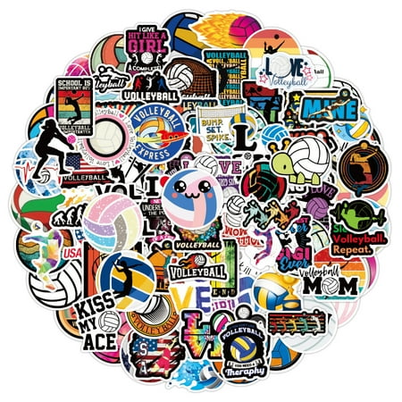 Surrme Volleyball Stickers, 100PCS Motivational Volleyball Water Bottle ...