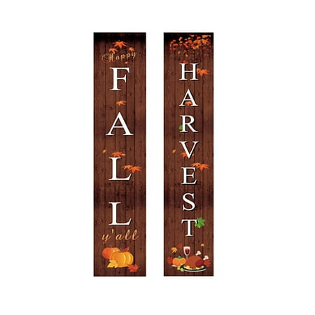 Fall Decorative Banners Thanksgiving Party Decorations Autumn Door Sign ...