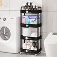 4-Tier Rolling Cart with Wheels,Multifunction Utility Storage Carts ...