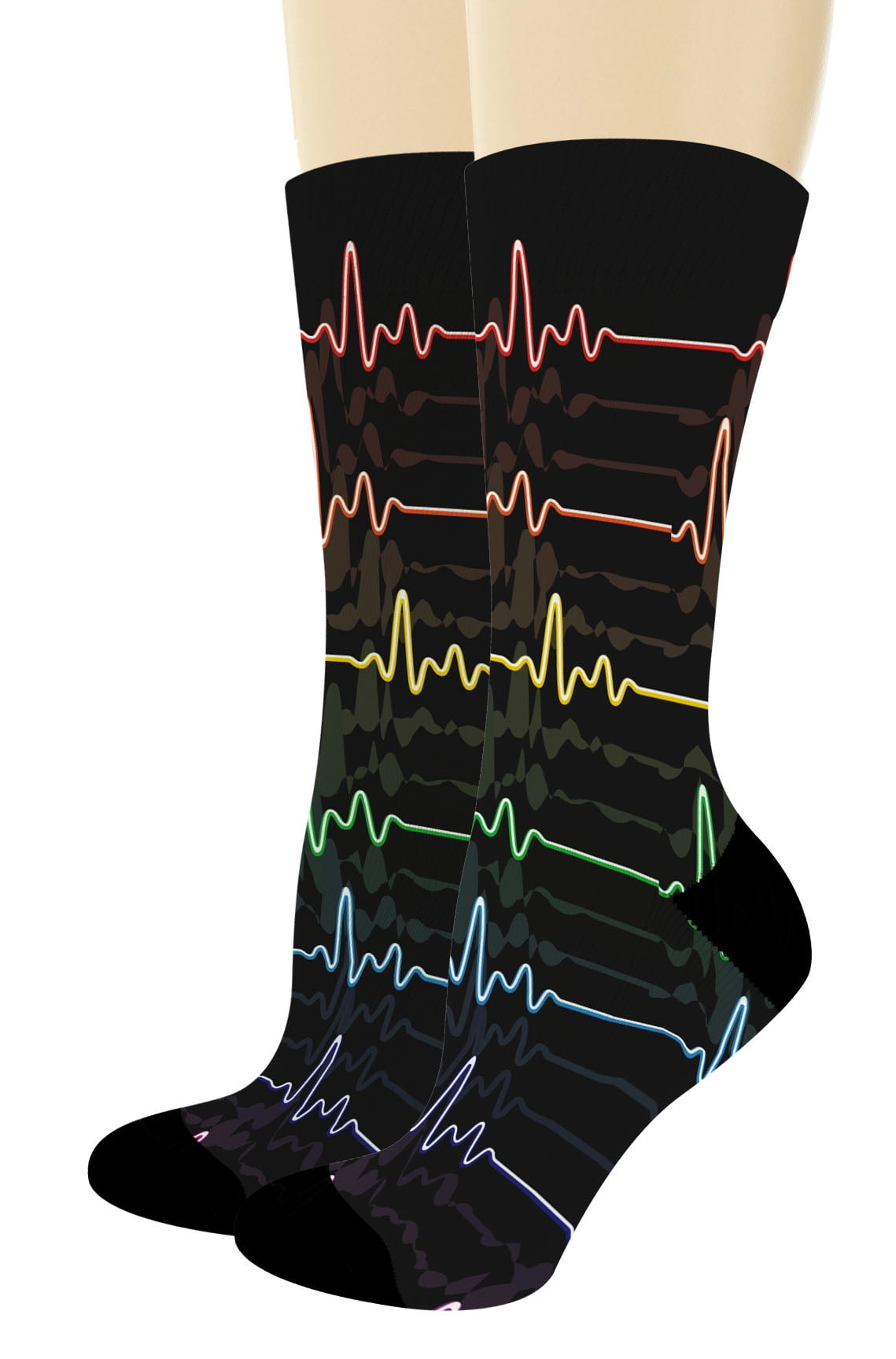 ThisWear Nursing Gifts Rainbow EKG Line Socks Medical Themed Socksple ...