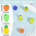 30Pcs Mini Artificial Fruits Resin Figures Bulk Cute Luminous Glow in ...