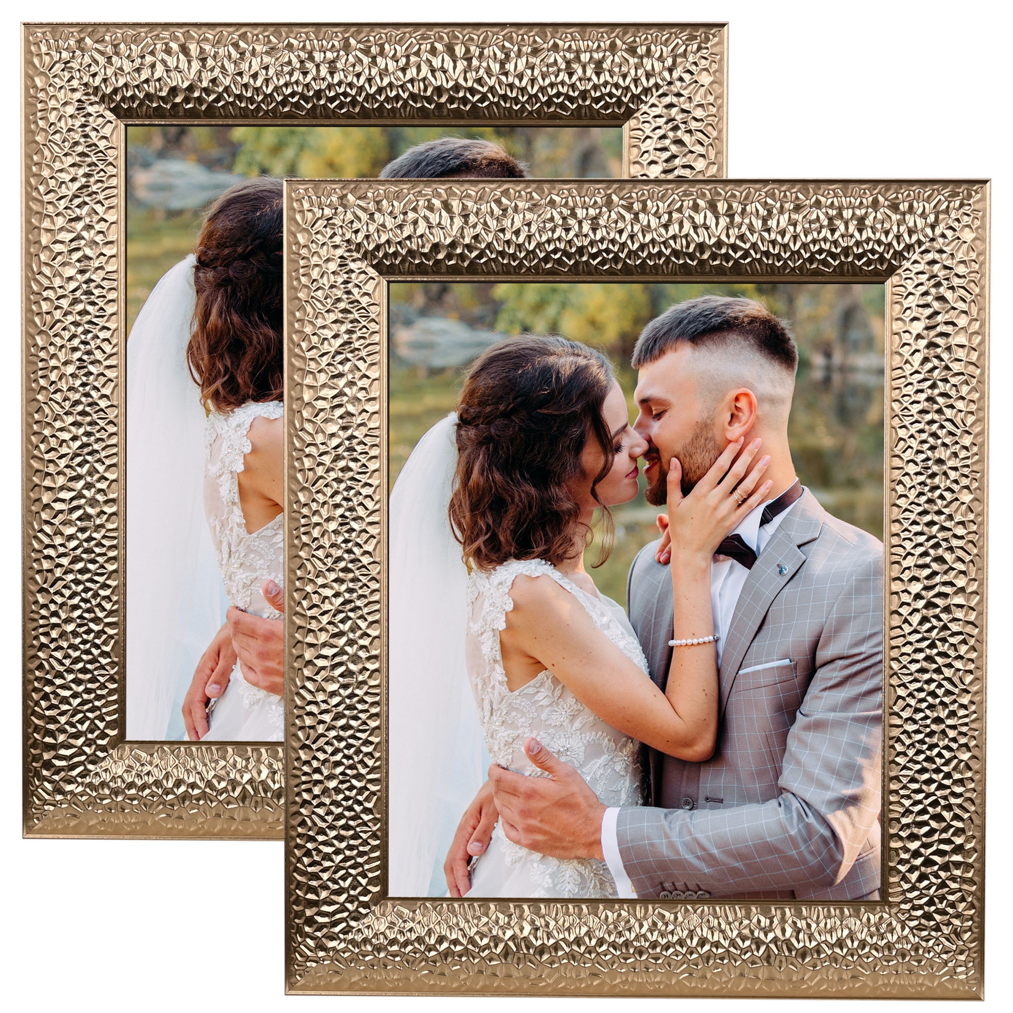 ArtbyHannah 8x10 Inch Modern Gold Picture Frames, Wedding Memory Frames ...