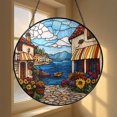 Stained Glass Coastal Alley Boat Ocean Suncatcher, Seaside Window ...
