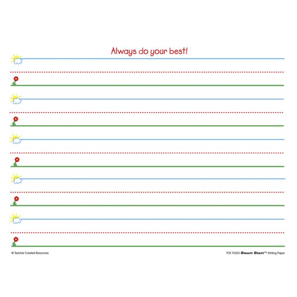 Teacher Created Resources Smart Start Writing Paper, 1 Inch Rule, 11 x ...