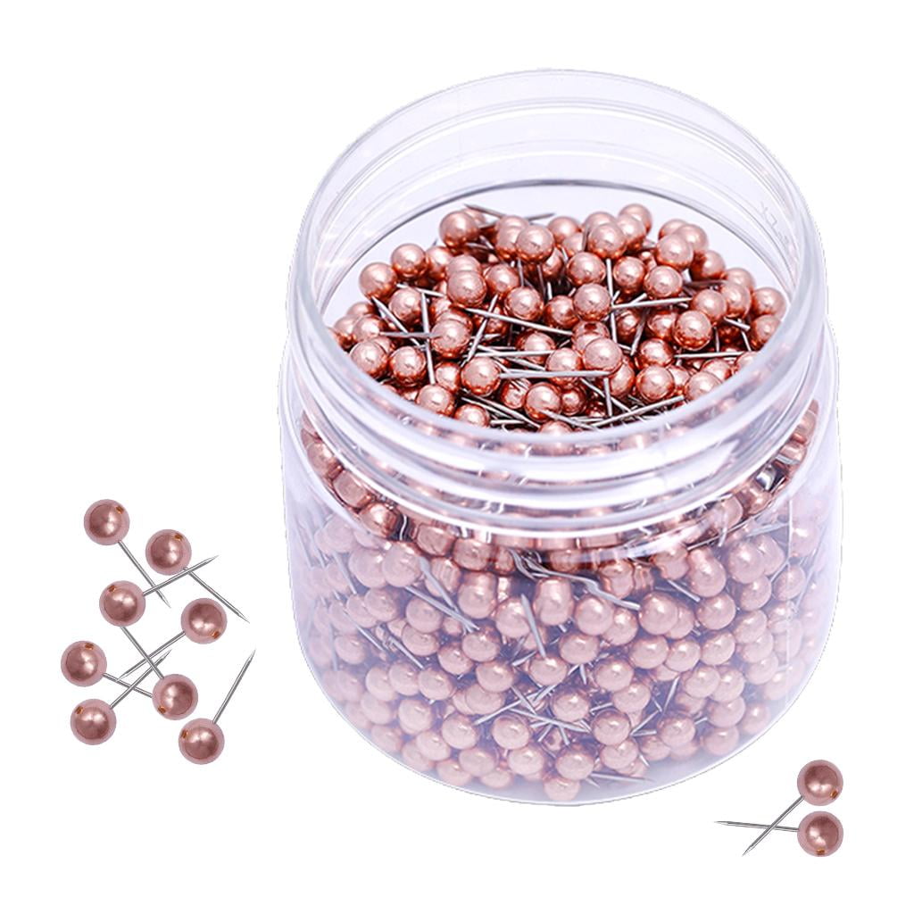 400 Pcs Color Beads Head Markers Push Pins Thumb Tacks rose gold ...
