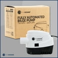 Five Oceans 750 GPH / 2839 LPH Automatic Bilge Pump, 12-Volts, 3/4-Inch (19mm) Interior Diameter ...
