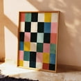 Colorful Abstract Checkerboard Wall Art – Modern Geometric Grid Print ...