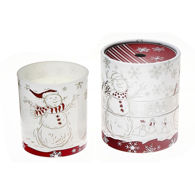 10.6 Oz Scented Snowman Glass Candle Cranberry Cassis - Walmart.ca