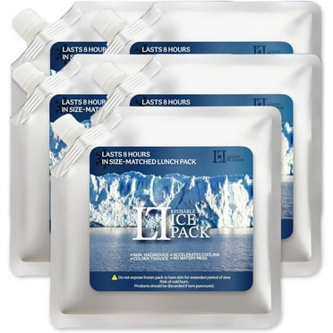SUNLUG 5 Pcs Reusable Ice Packs for Coolers, Long Lasting Freezer Packs ...