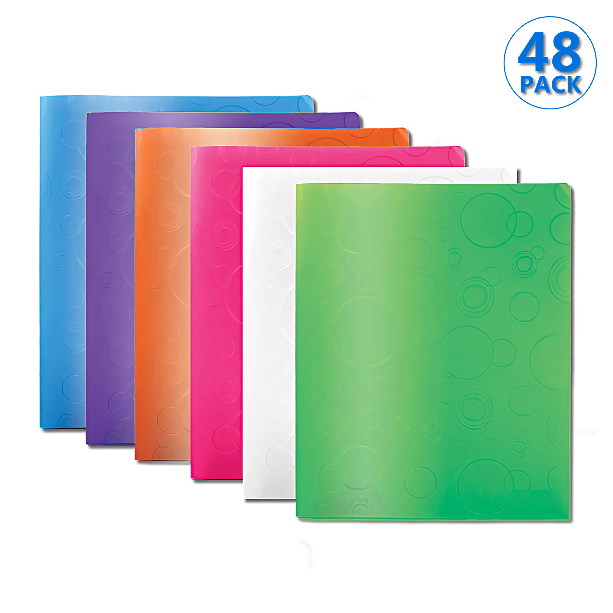 BAZIC 2 Pockets Poly Folder, Bubble Portfolio Document Folders, 48-Pack ...