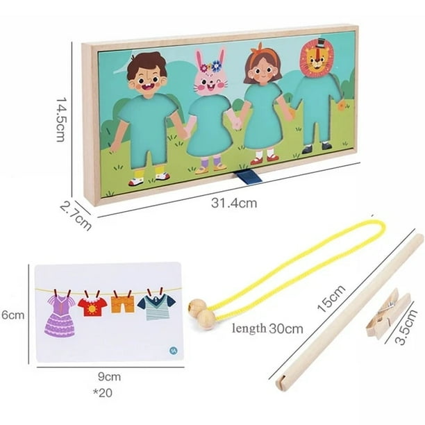 Drying Rack Clothes Dress-Up Jigsaw Puzzle Logical Thinking Matching ...