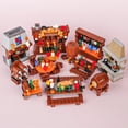 MOC Medieval Town Scene Building Blocks Notice Board Tavern Fireplace ...