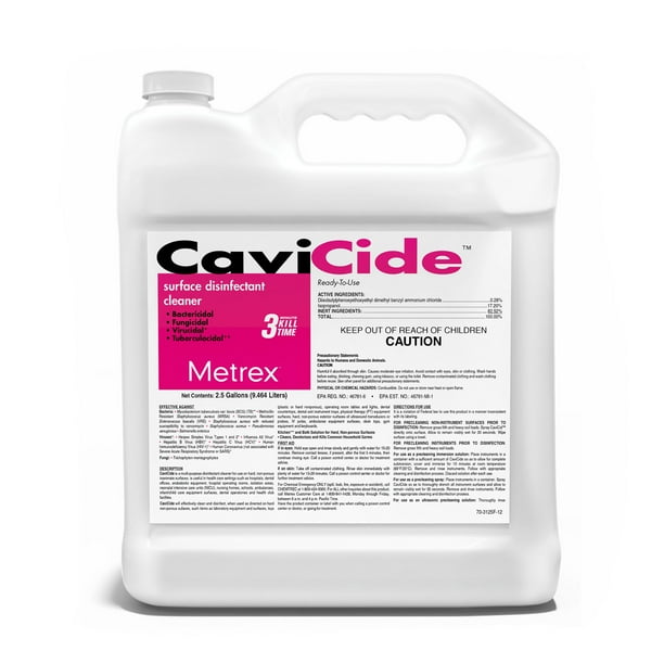 CaviCide Surface Disinfectant Cleaner Liquid 2.5 gal. Jug Alcohol Scent ...
