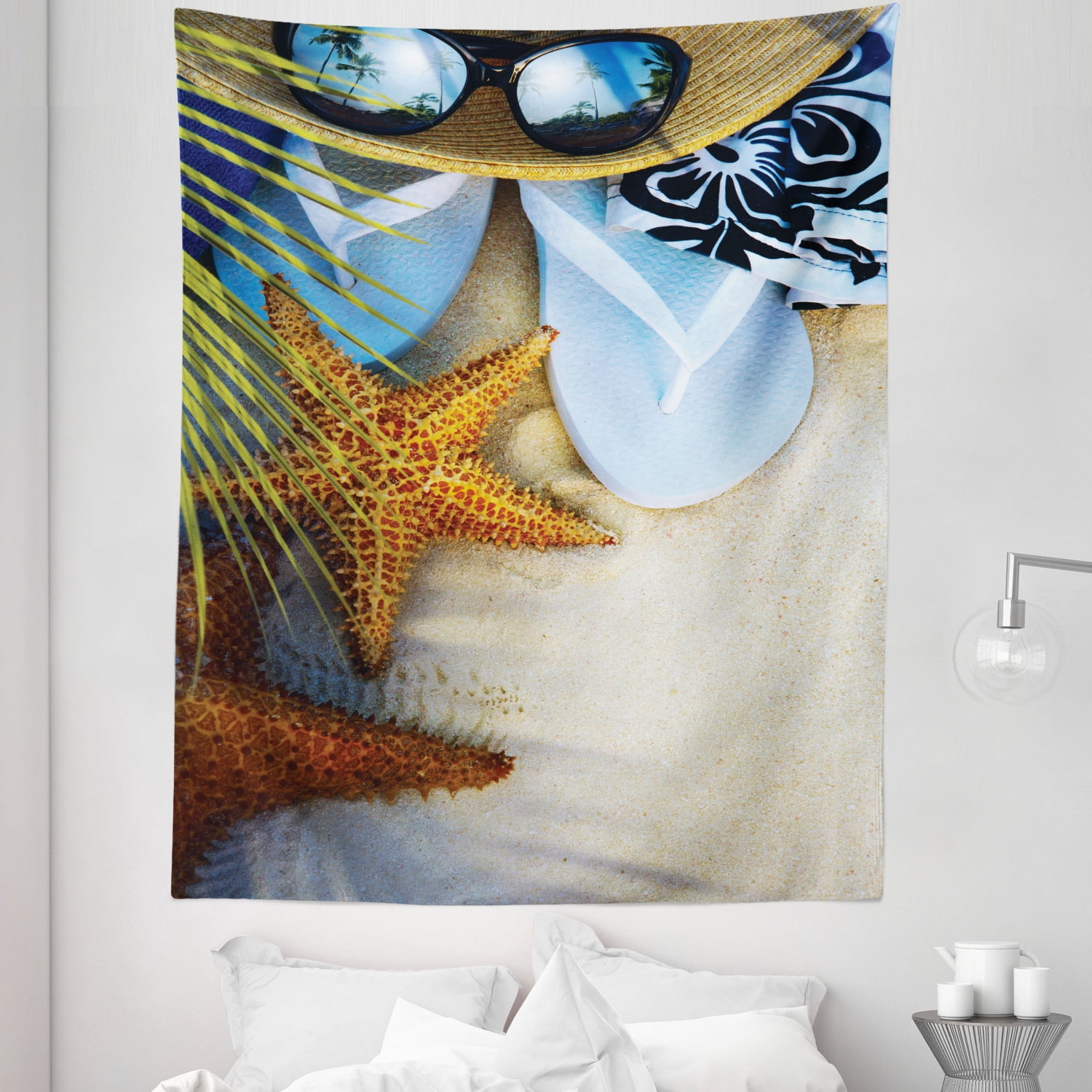 Beach Tapestry, Dream on the Tropical Beach Seashell Starfish Sea Star ...