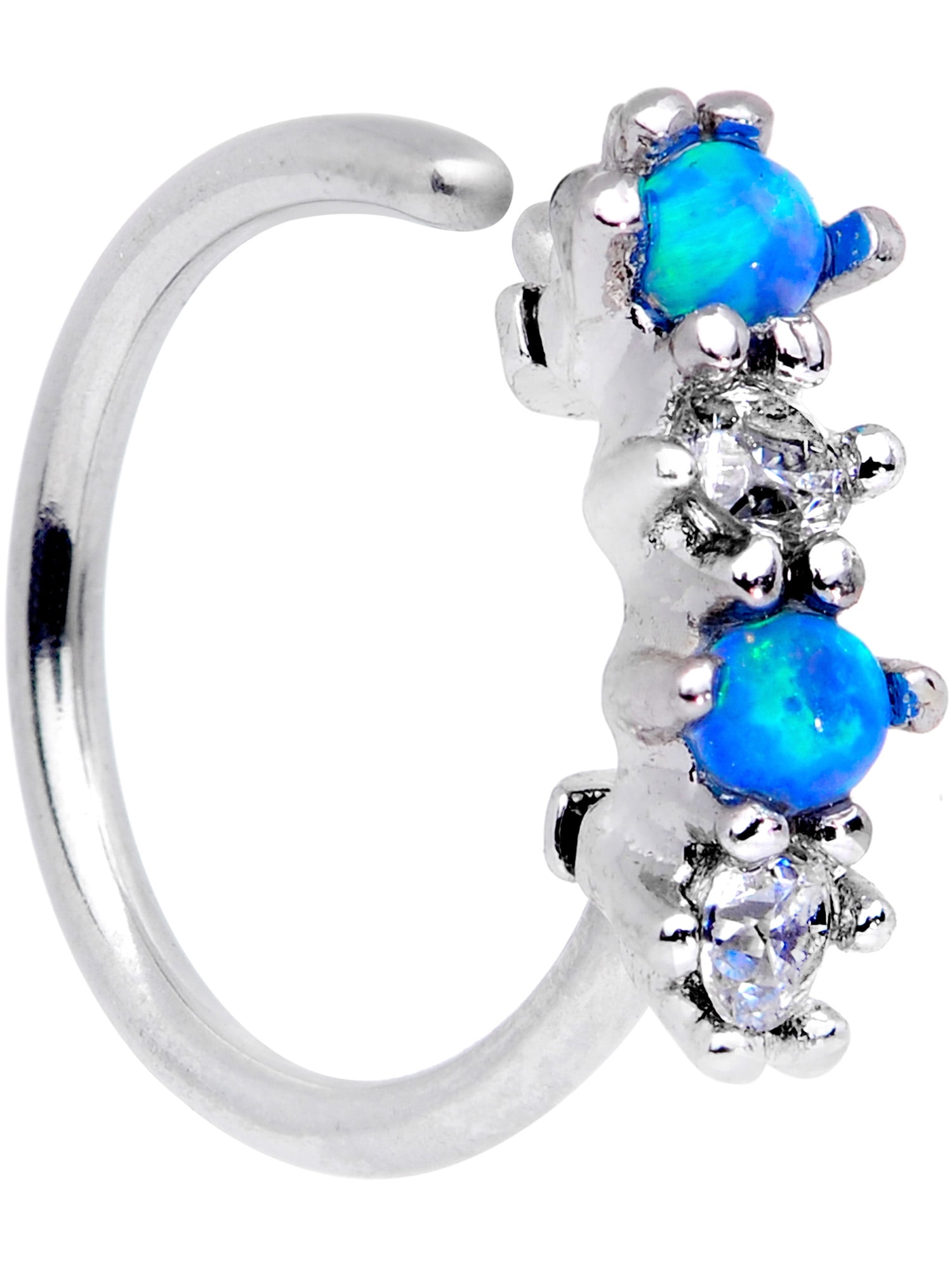 Body Candy Unisex Stainless Steel 20 Gauge 5/16" Blue Synthetic Opal ...
