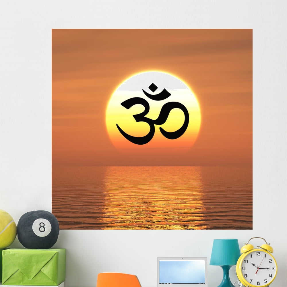 Om Sign Sunset 06 Wall Mural by Wallmonkeys Peel and Stick Graphic (48 ...