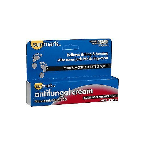 Sunmark Antifungal Cream Miconazole Nitrate 2% Athletes Foot, 1oz, 4 ...