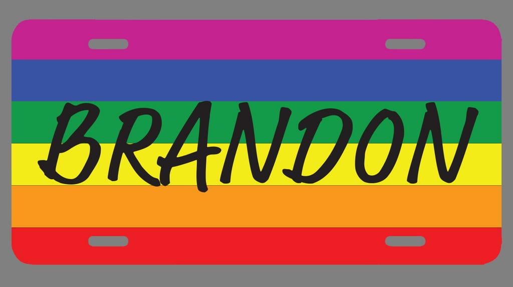 Brandon Name Pride Flag Style License Plate Tag Vanity Novelty Metal ...