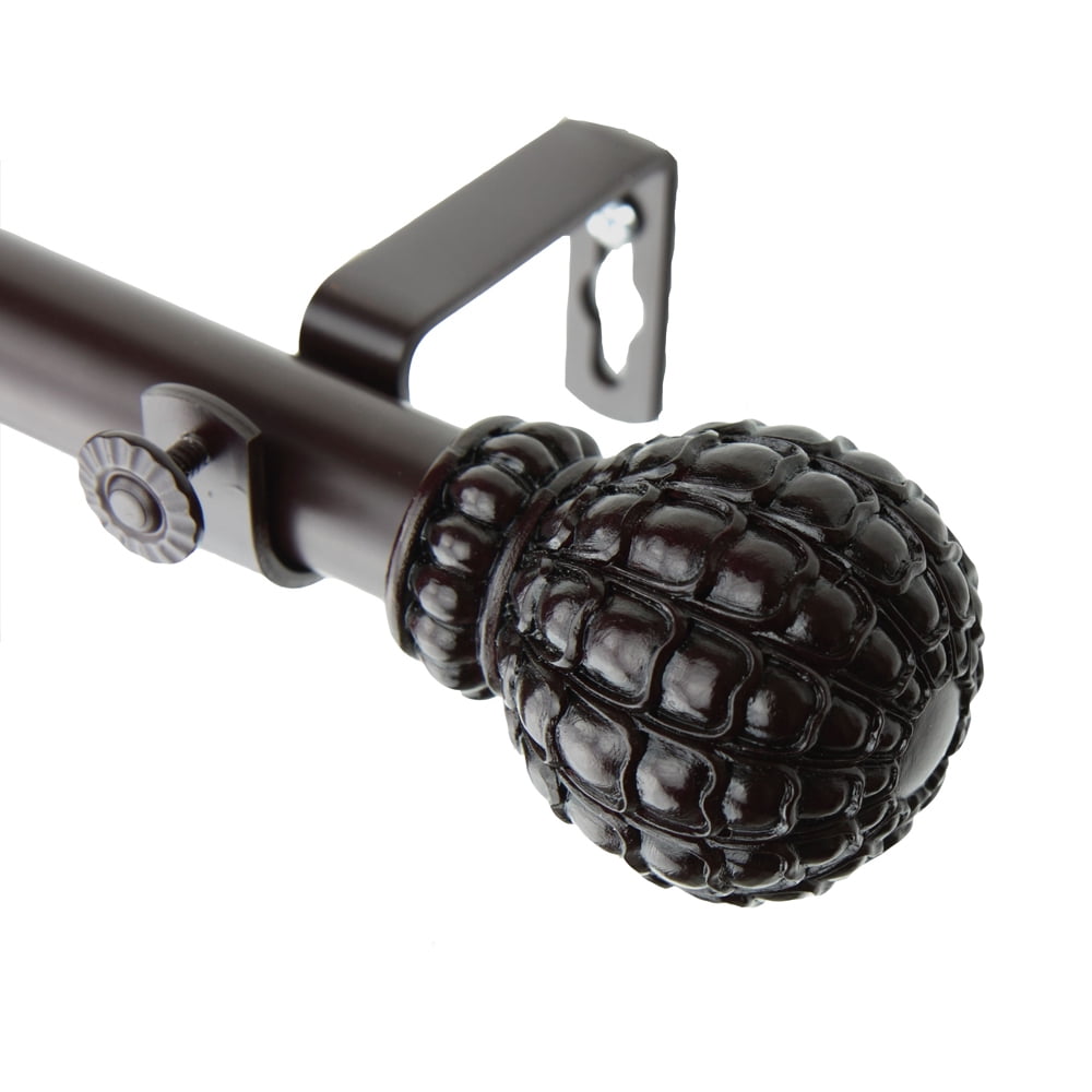 Home Decorative Pod Curtain Rod 66-120 inch - Mahogany - Walmart.com