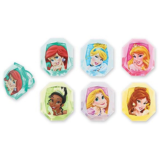 DecoPac Disney Princess Gemstone Princesses Cupcake Rings (24 Count ...