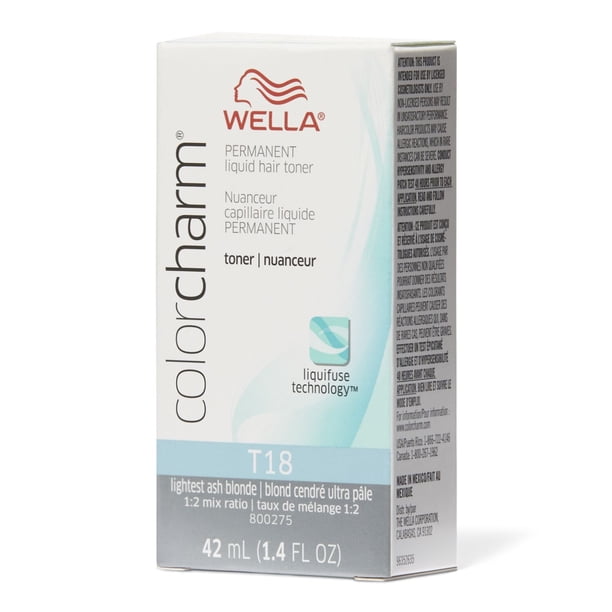 Wella Color Charm Permanent Liquid Hair Toner, T18 Lightest Ash Blonde ...