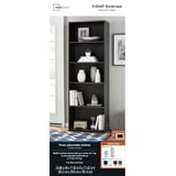 Mainstays 5-Shelf Bookcase with Adjustable Shelves, True Black Oak ...