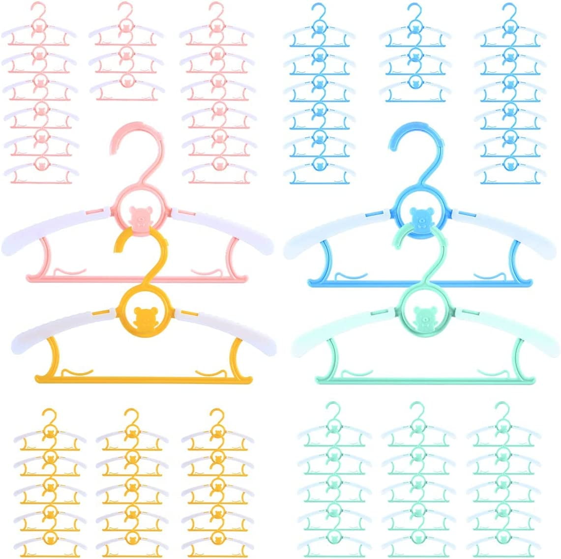 60-Pack Adjustable Baby & Kid Clothes Hangers - Space-Saving, Durable ...