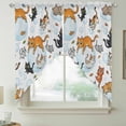 Cute Cats Swag Curtain Valance for Window 2 Panels Black Orange Gray ...