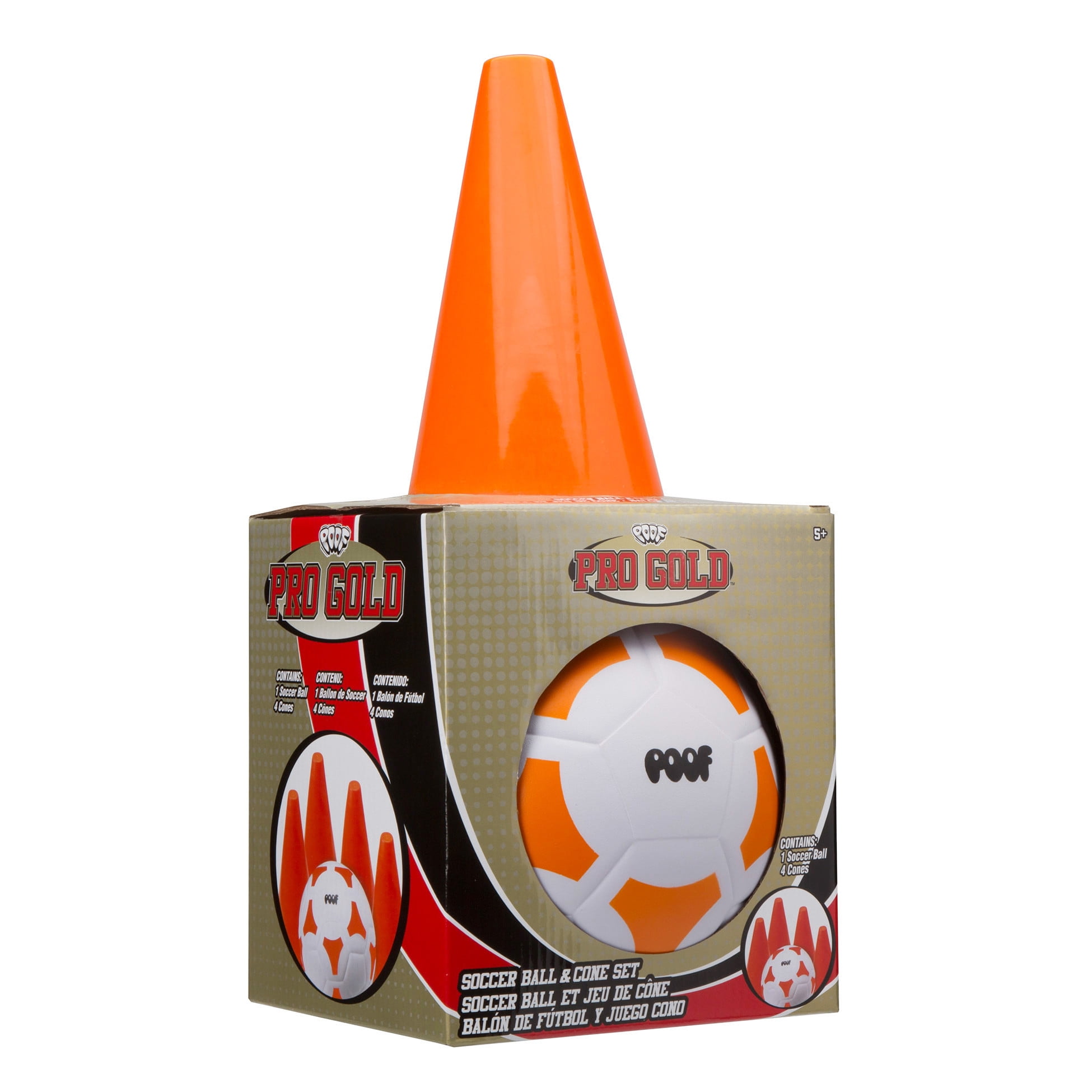 POOF Pro Gold Soccer Ball and Cone Set - Walmart.com