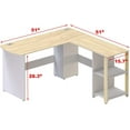 SHW Cyrus Corner L-Shaped Computer Desk with Open Storage Shelves ...