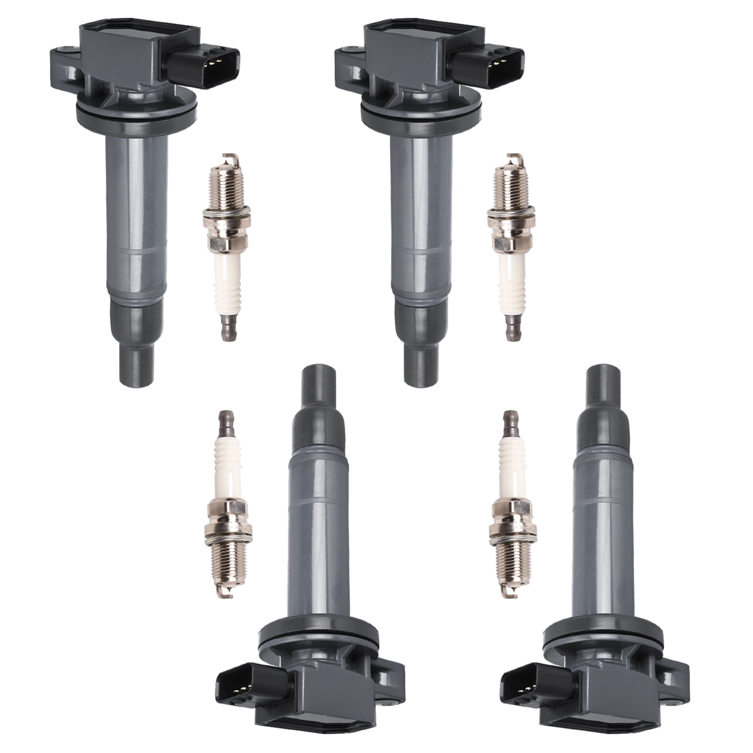 4 Ignition Coils and 4 Iridium Spark Plugs Compatible with 2000-2018 ...