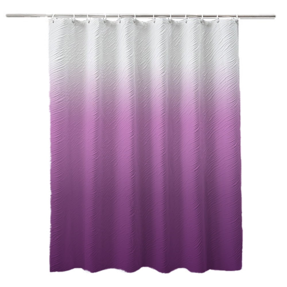 Textured Gradient Shower Curtain for Bathroom, 3D Embossed Ruffle ...