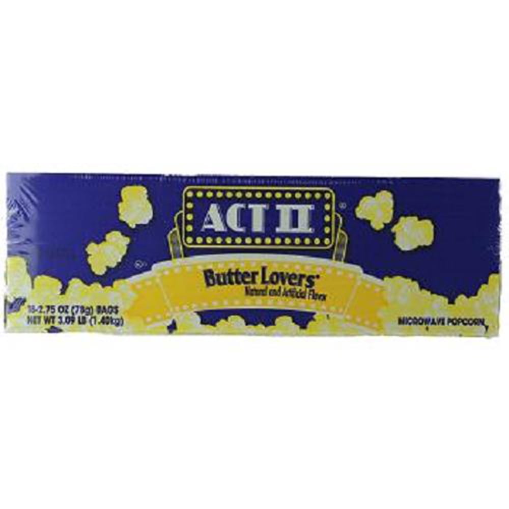 ACT II POPCORN BUTTER LOVERS 2.75 oz Each ( 18 in a Pack ) - Walmart ...