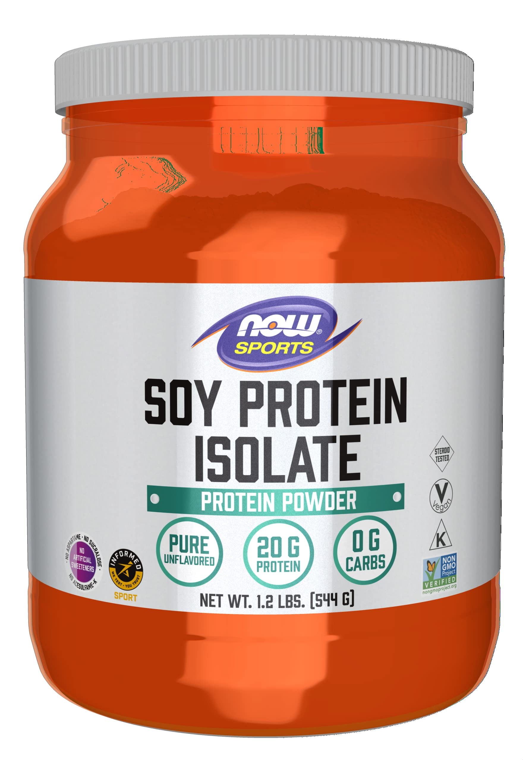 NOW Foods Sports Nutrition, Soy Protein Isolate 20 G, 0 Carbs ...
