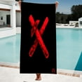 Bold Red ' X ' Pattern Beach Towel - Grungy Distressed Design for Pool ...