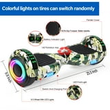 SISIGAD Hoverboard with Bluetooth 36V 6.5" Self Balancing Hoverboard ...