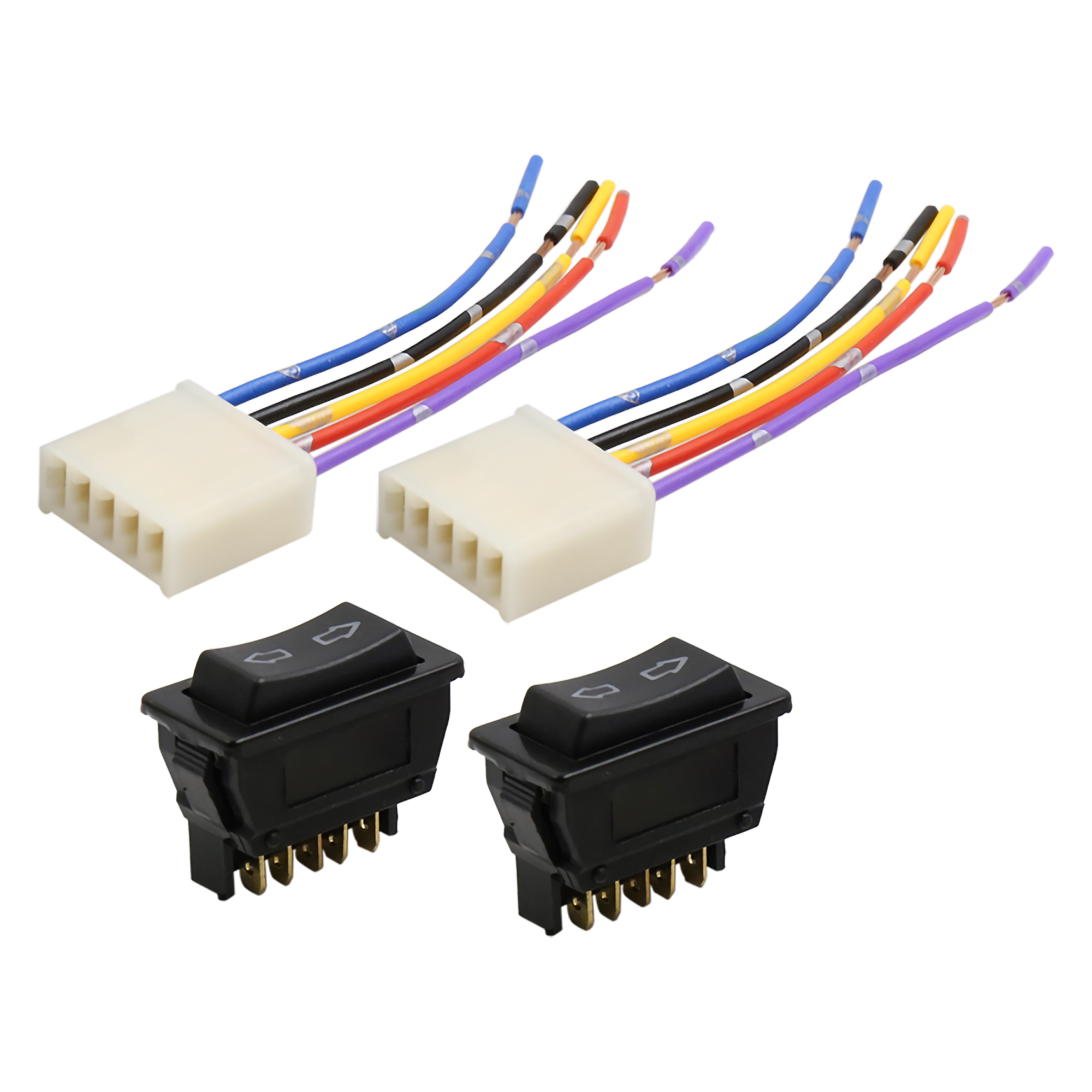 4 in 1 DC 12V 5 Pin Car Power Window Switch with Wiring Harness Socket ...
