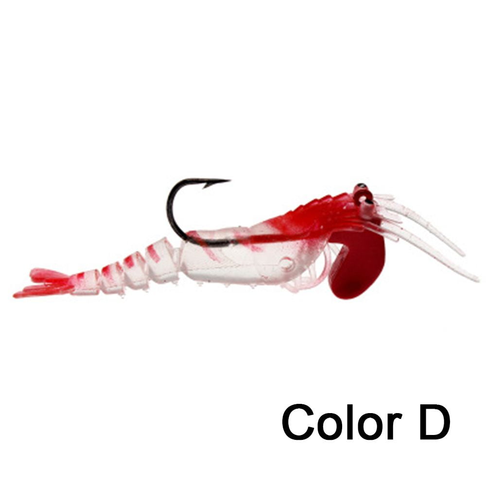 Portable Soft Sea Fishing Biomimetic Hook Worm Silicone Broken section Prawn Lure Shrimp Fake ...